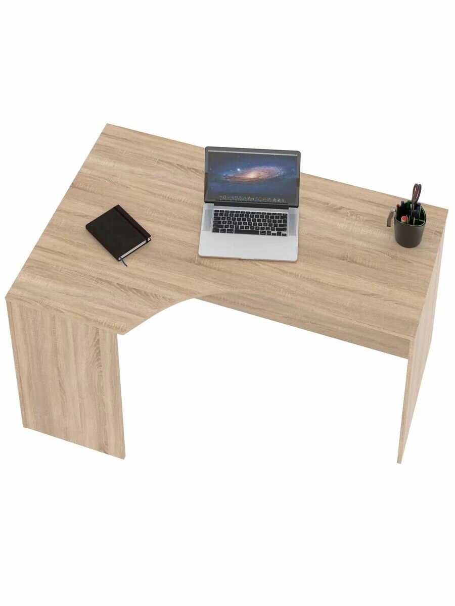 Угловой компьютерный стол SIMPLE SE-1400(L), левый угол, дуб сонома светлый, 140х90х76 см