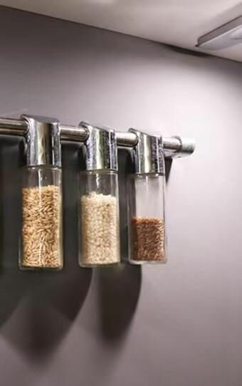 Набор банок для специй на рейлинг 3 шт, для соли, перца