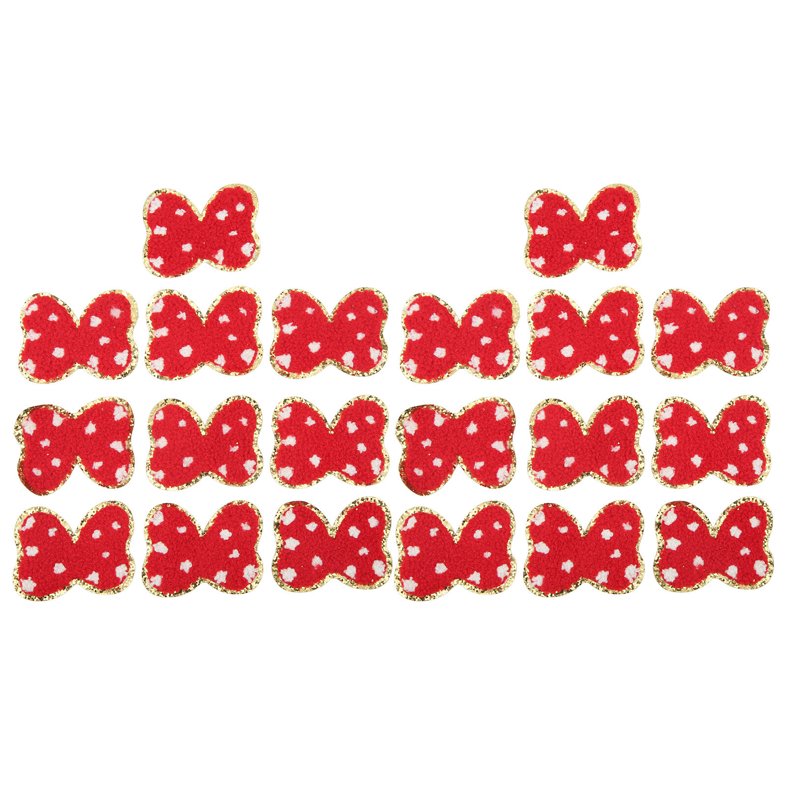 20 шт. Красные заплатки с бантиками, милые, легкие, термоклеевые заплатки с бантиками для самостоятельного изготовления футболок, шляп, рюкзаков и кукол