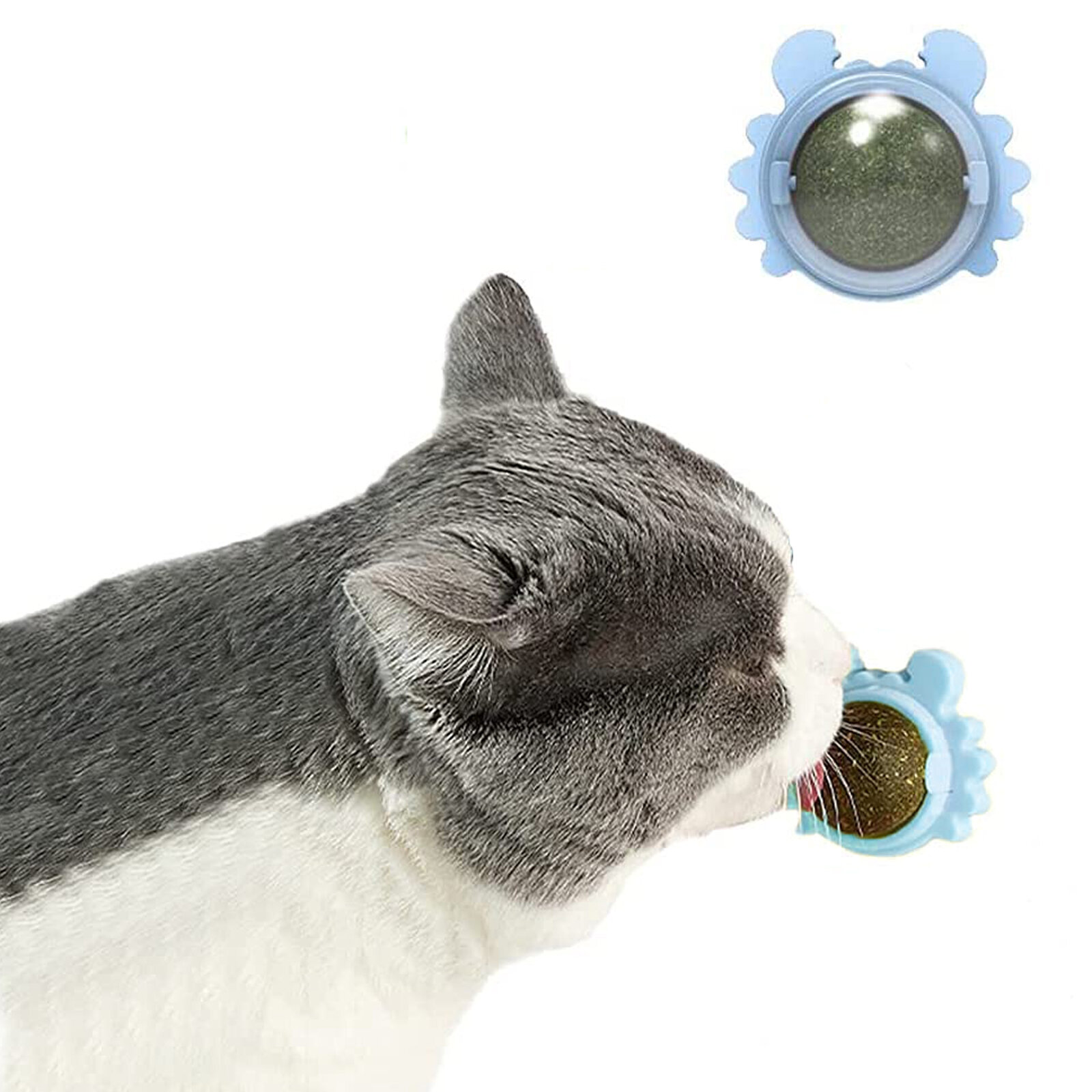 Котовник Мяч: 1 Предмет Набор Для Игры С Универсальным Креплением - Вращающийся Дизайн Стимулирует Активность И Очищает Зубы Игрушка Для Кошек Для Снятия Стресса И Здоровья Питомца