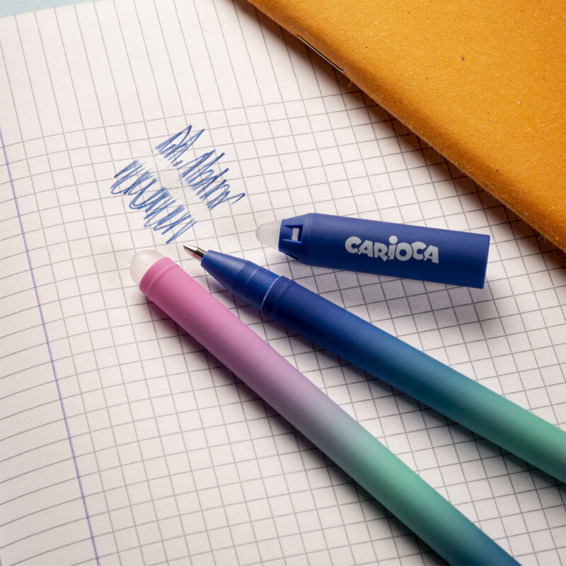 Carioca ручка стираемая гелевая OOPS Easy 43500/02-VB45 диаметр 0,5 и 1 мм синий цвет чернил 1шт