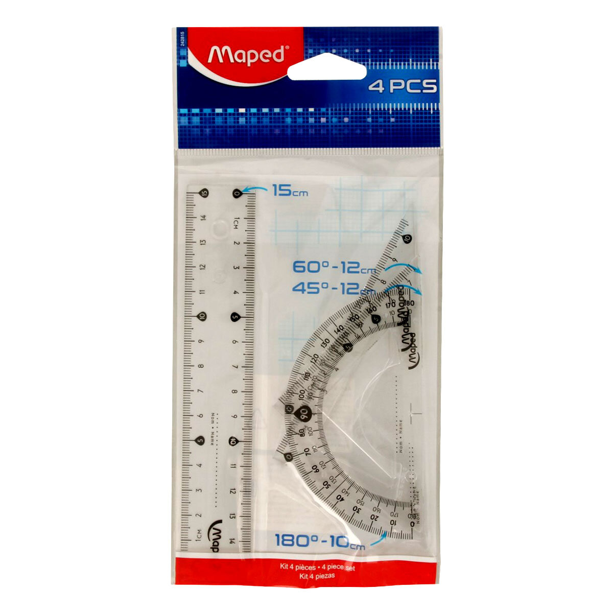 Maped Набор чертежных инструментов мини на 3 предмета 242815 компактный для черчения