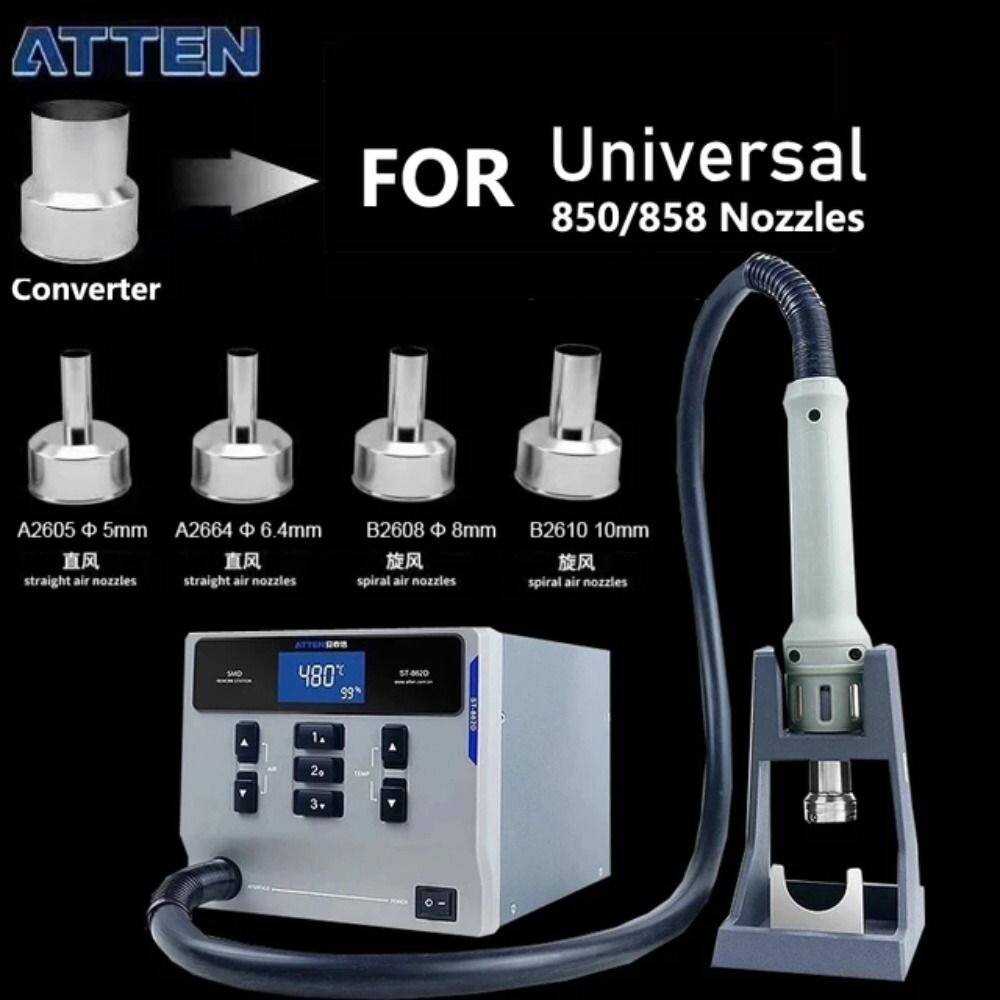 Термовоздушная паяльная станция ATTEN ST-862D 220В 1000Вт с цифровым дисплеем для BGA ремонта + автоматический режим сна