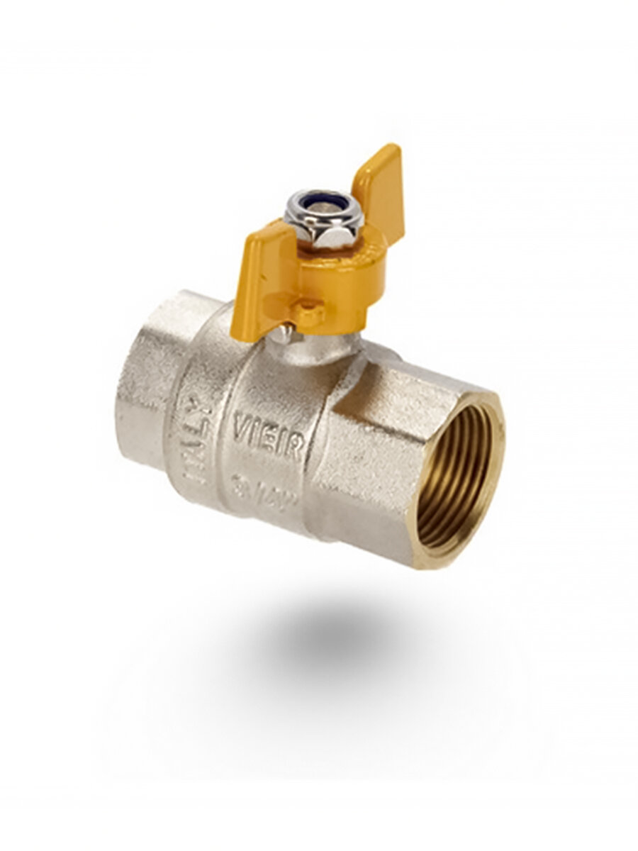 Шаровой кран ViEiR VRQ210-02, для газа, бабочка, 3/4", латунь