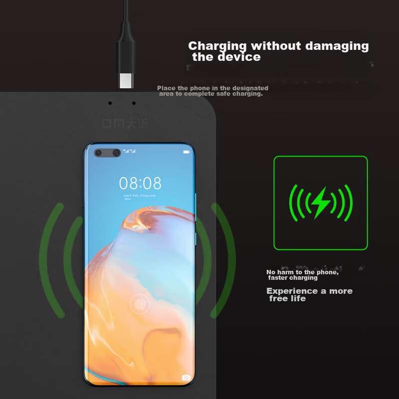 DM Daimai Wireless Charging Mouse Pad TC026, Computer Desk Office Gaming Mouse Pad, 15W Fast Charging, Compatible with Android And Apple, 300*200*6mm