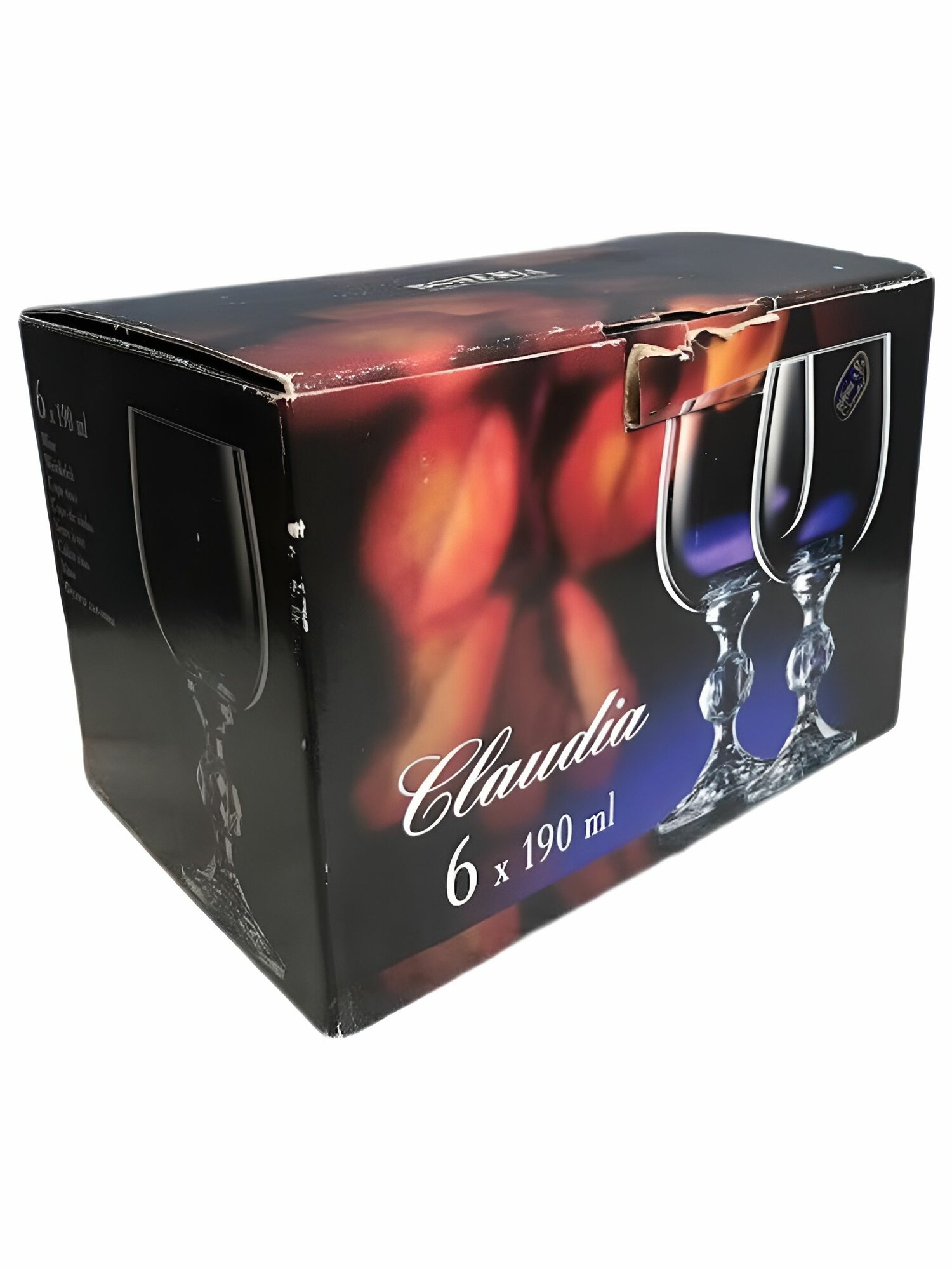 Набор бокалов винтажный Egermann, Bohemia, Чехия "CLAUDIA" 190мл, 6шт, хрусталь