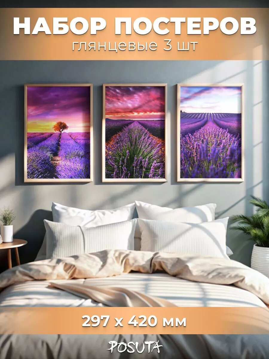Постеры на стену интерьерные лавандовое поле