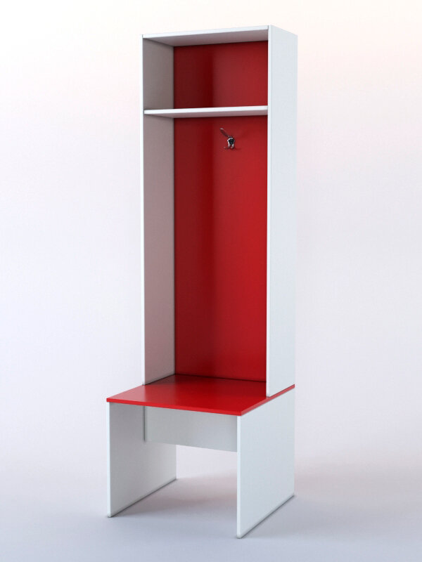 Шкаф для раздевалок "спорт" №1, Белый + Красный. Производитель товара - компания Westcom.