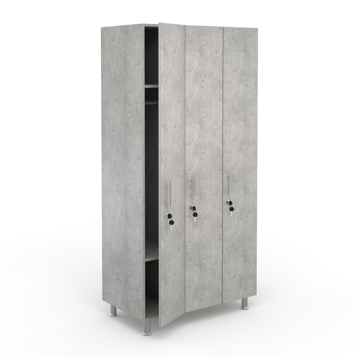 Шкаф для раздевалок 3х-секционный, Метрополитан Грей. Производитель товара - компания Westcom.