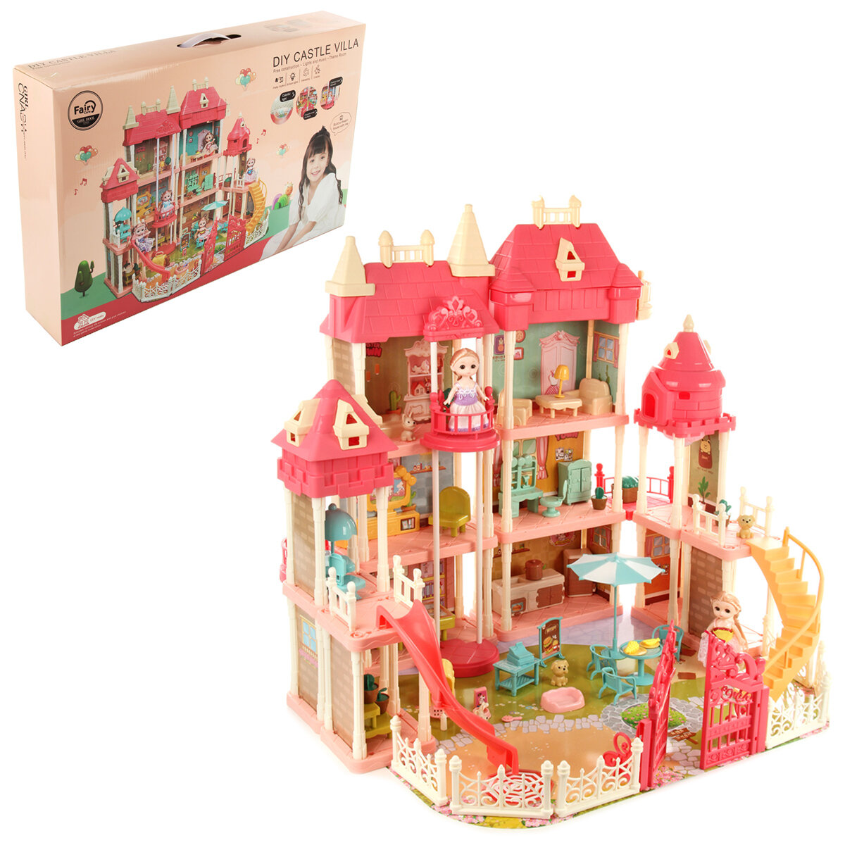 Кукольный дом Veld Co "Особняк принцесс", со светом и звуком, с мебелью и аксессуарами