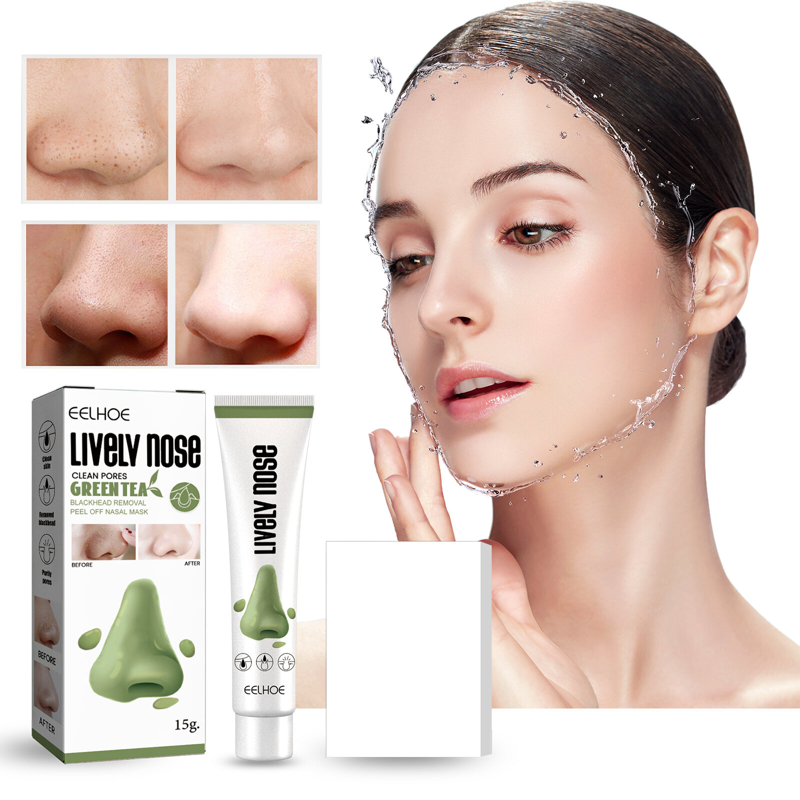 Маска-пилинг для носа от черных точек глубокое очищение пор от черных точек, зазубрин от прыщей, пилинг-маска для носа