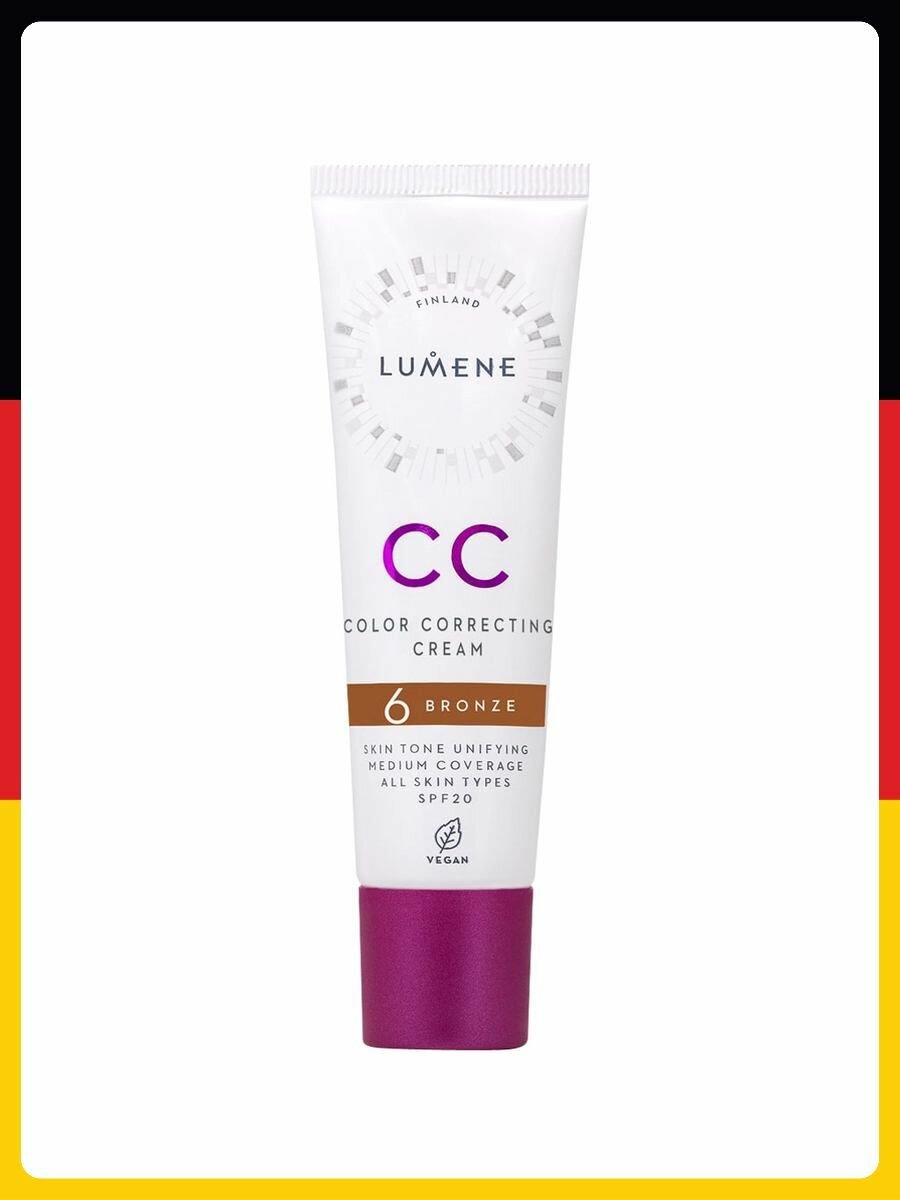 Крем-корректор цвета Lumene CC SPF20 CC Cream, 30 мл 6 Bronze