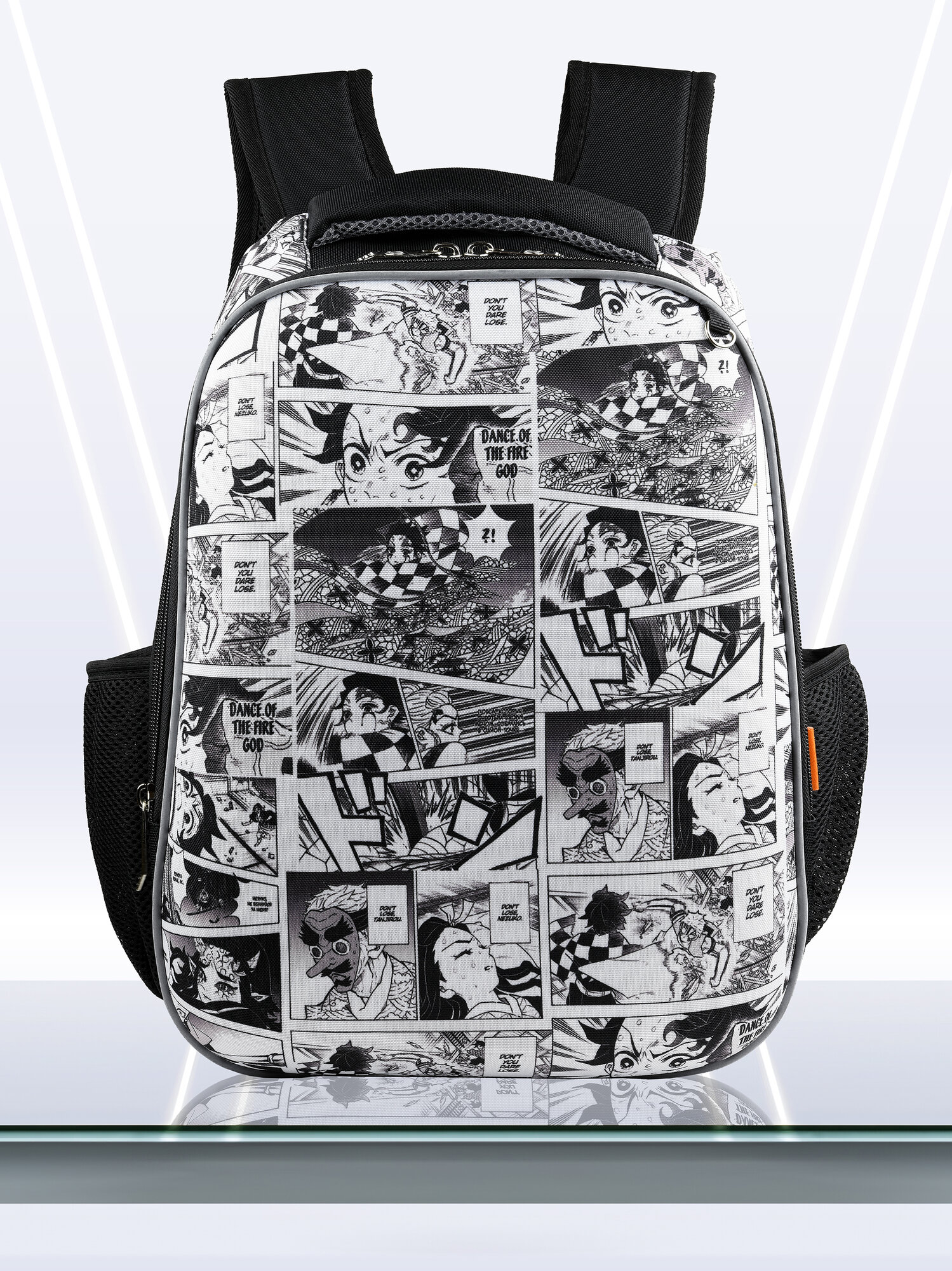 Рюкзак школьный Аниме Клинок, черно-белый комикс. Грудная стяжка