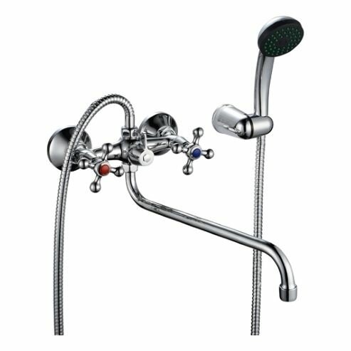 Смеситель для ванны 85072 латунь с лейкой и шлангом 150 см