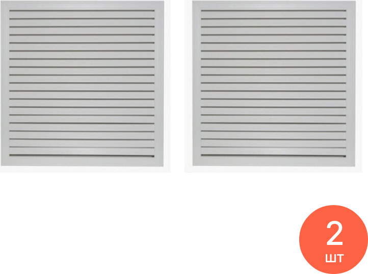 Решетка вентиляционная Event / Эвент Планета радиаторная наклонная, из пластика, белая, размер 600х600мм / строительство и ремонт (комплект из 2 шт)