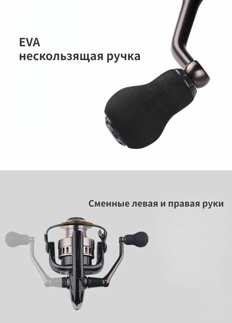 Катушка рыболовная 1000, 12 подшипника безынерционная для спиннинга, удочки, фидера, удилища.