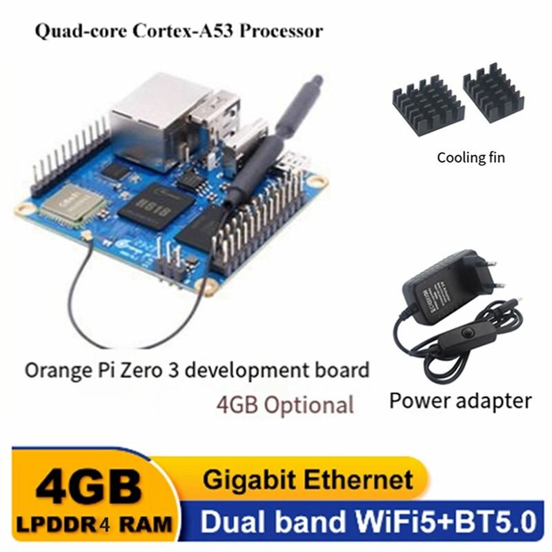 Для Orange Pi Zero 3 4 ГБ ОЗУ одноплатный комплект EU Plug