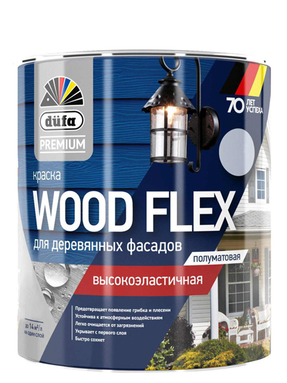 Краска фасадная Dufa Premium WOODFLEX база 1 полуматовая белая 0.9 л