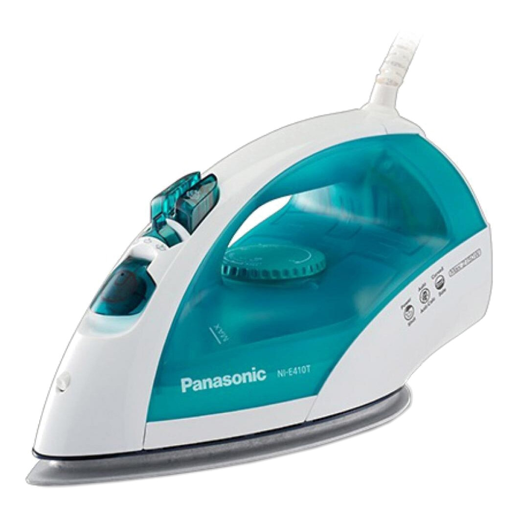 Утюг Panasonic NI-M250TGTW голубой/белый, мощность 1550Вт, подошва утюга титановая, паровой удар 75г, емкость для воды 210мл