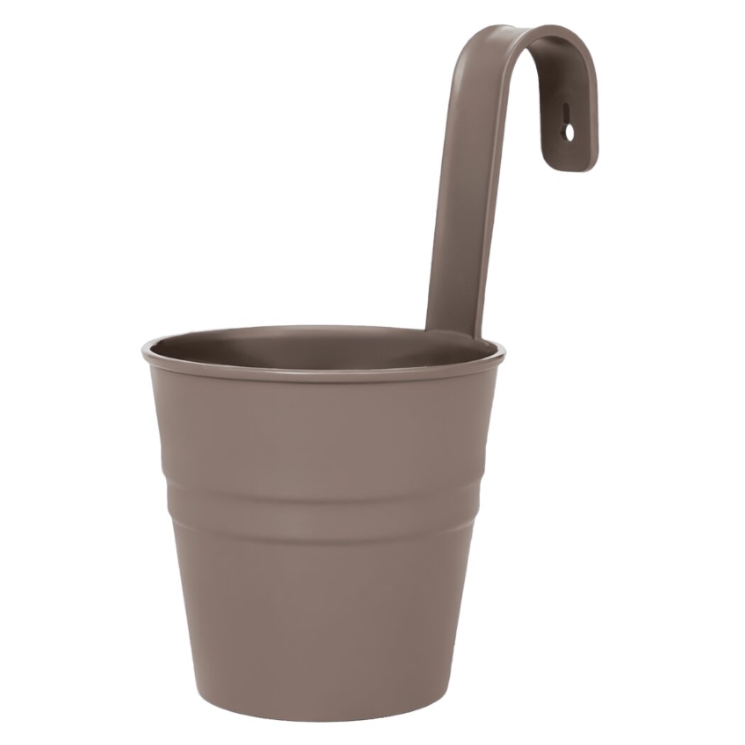 Кашпо настенное "Ведро декоративное" с крючком, цвет капучино, пластик, устойчивое к УФ