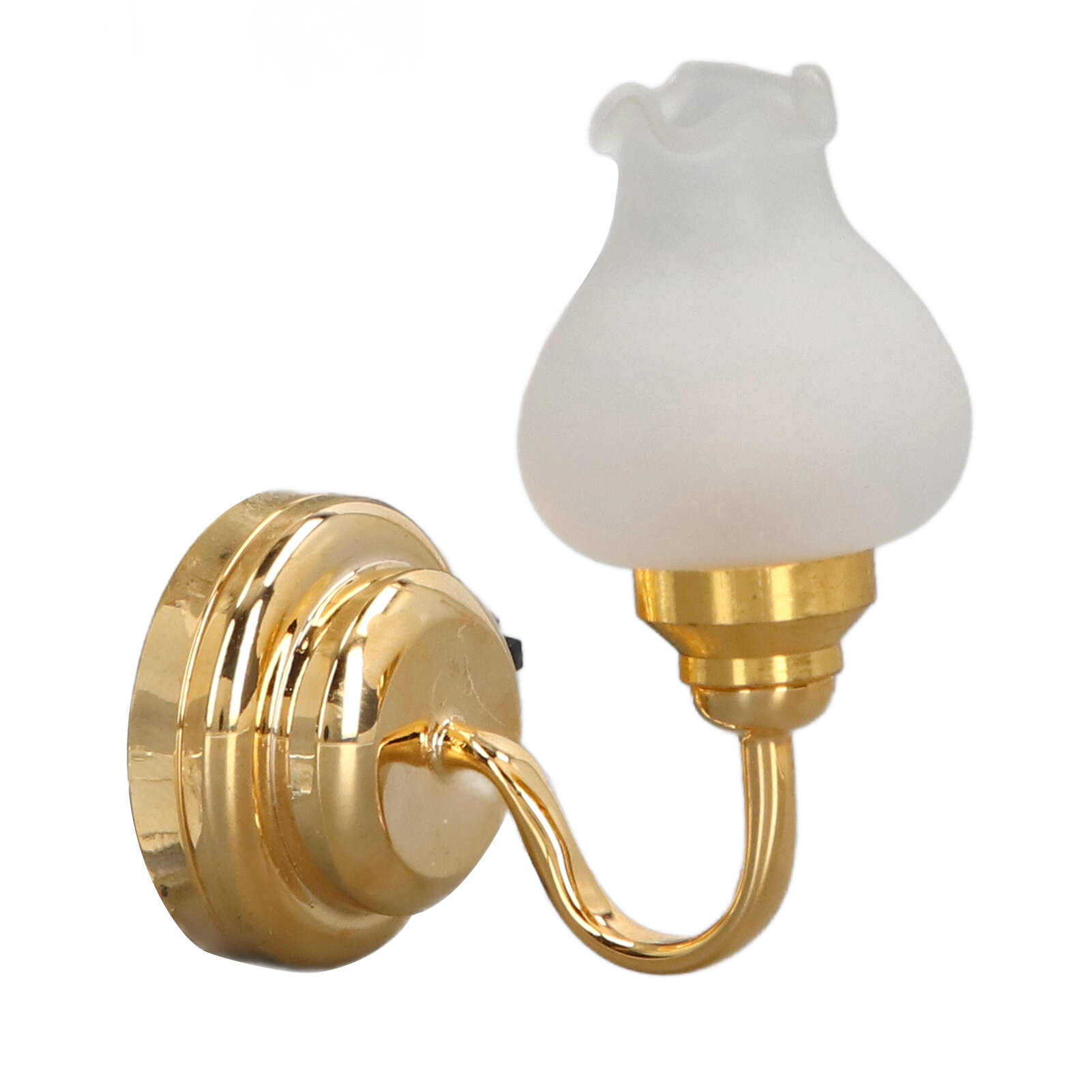 Настенный светодиодный светильник для кукольного домика в масштабе 1:12, в форме тюльпана, питание от батареи 3 В, миниатюрный, для самостоятельной сборки.