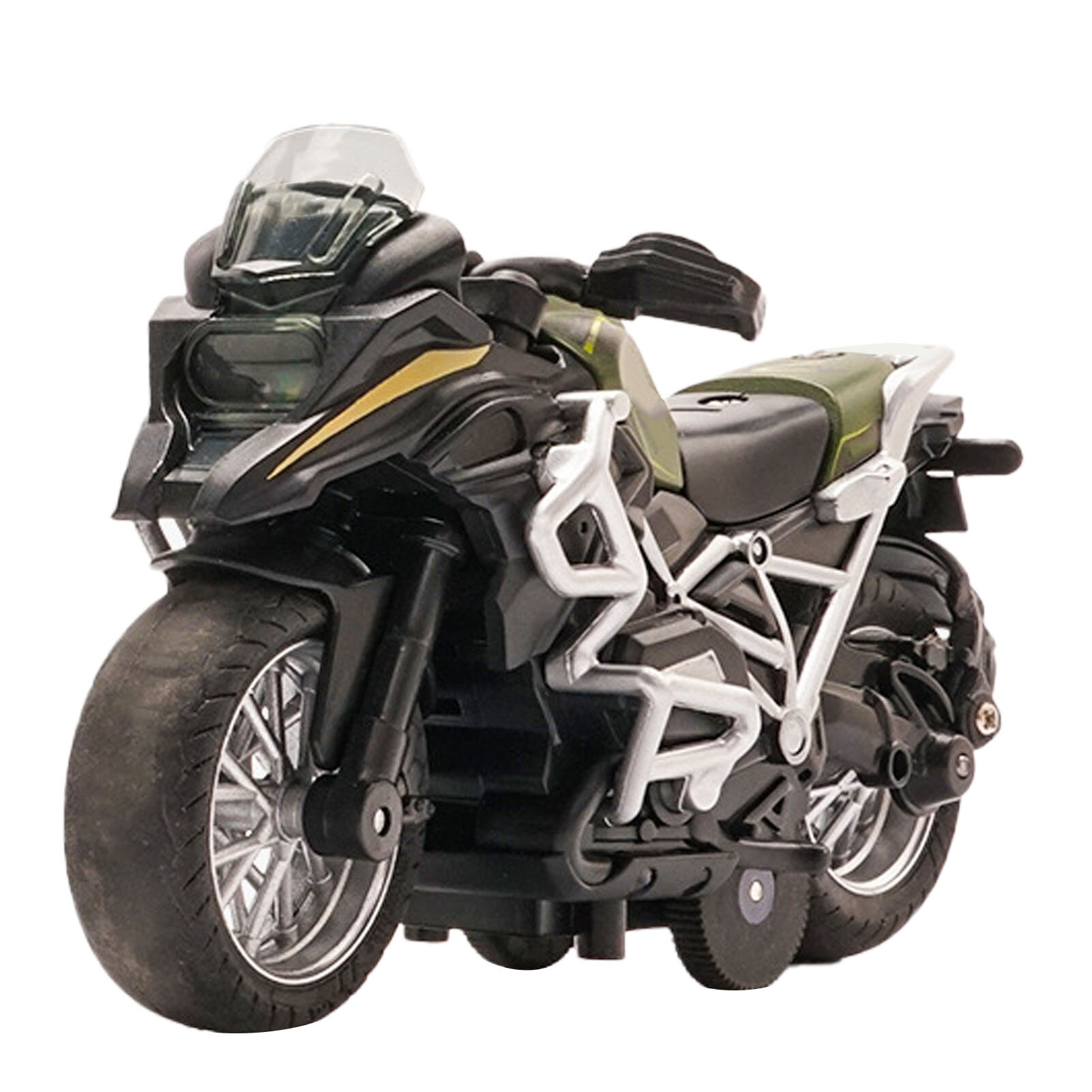 1:14 Масштабная модель мотоцикла со светомузыкой Реалистичная модель мотоцикла из сплава и пластика для детей и мальчиков, зеленая