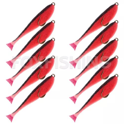 Поролоновые рыбки Контакт Незацепляйка 10см красно-черная 10шт. (2уп. по 5шт.)