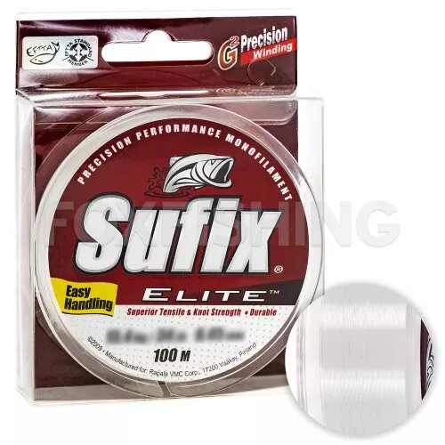 Леска Sufix Elite 0,45мм. 15,4кг. 100м. /прозрачный