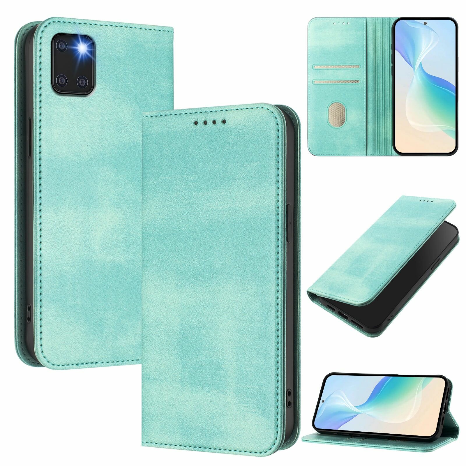 Кожаный чехол-книжка для Samsung Galaxy A81/note 10 lite/M60S(Самсунг Галакси A81/note 10Лайт) с отделениями для карт и кошельком, Функция блокировки RFID