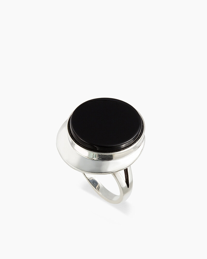 Кольцо, серебро, 925 проба, оникс