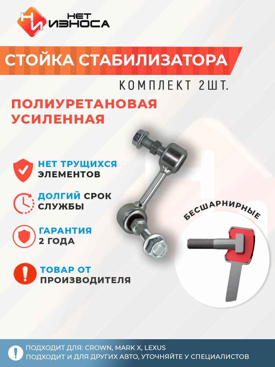 Стойки стабилизатора полиуретановые усиленные NL124 (левая и правая) CROWN, Mark X, LEXUS GS30/35/43/460, LEXUS GS450H, LEXUS IS250/220D.