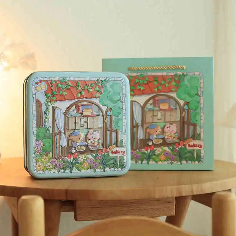 Жестяная коробка для хранения lyybx с кроликом, BZK14, 17cm 17cm 6cm