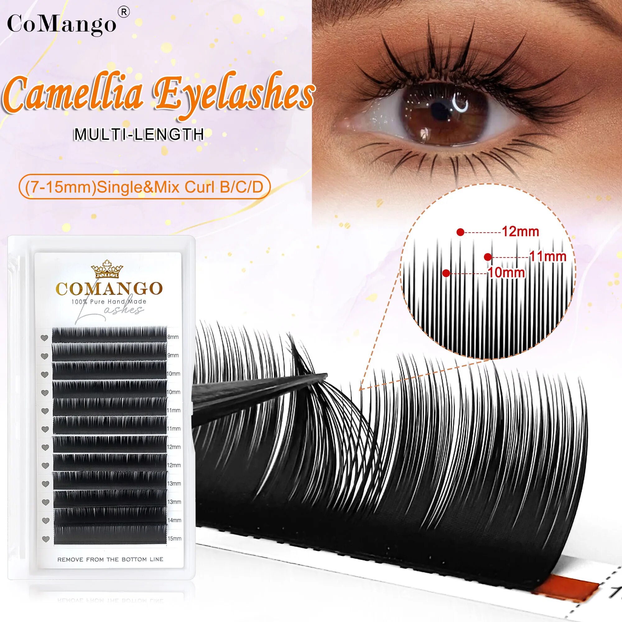 CoMango Камелия ресницы C изгиб, 7-8мм, 6-7-8