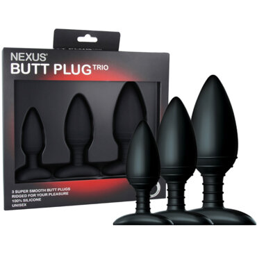 Nexus Butt Plug Trio, черный Набор анальных втулок