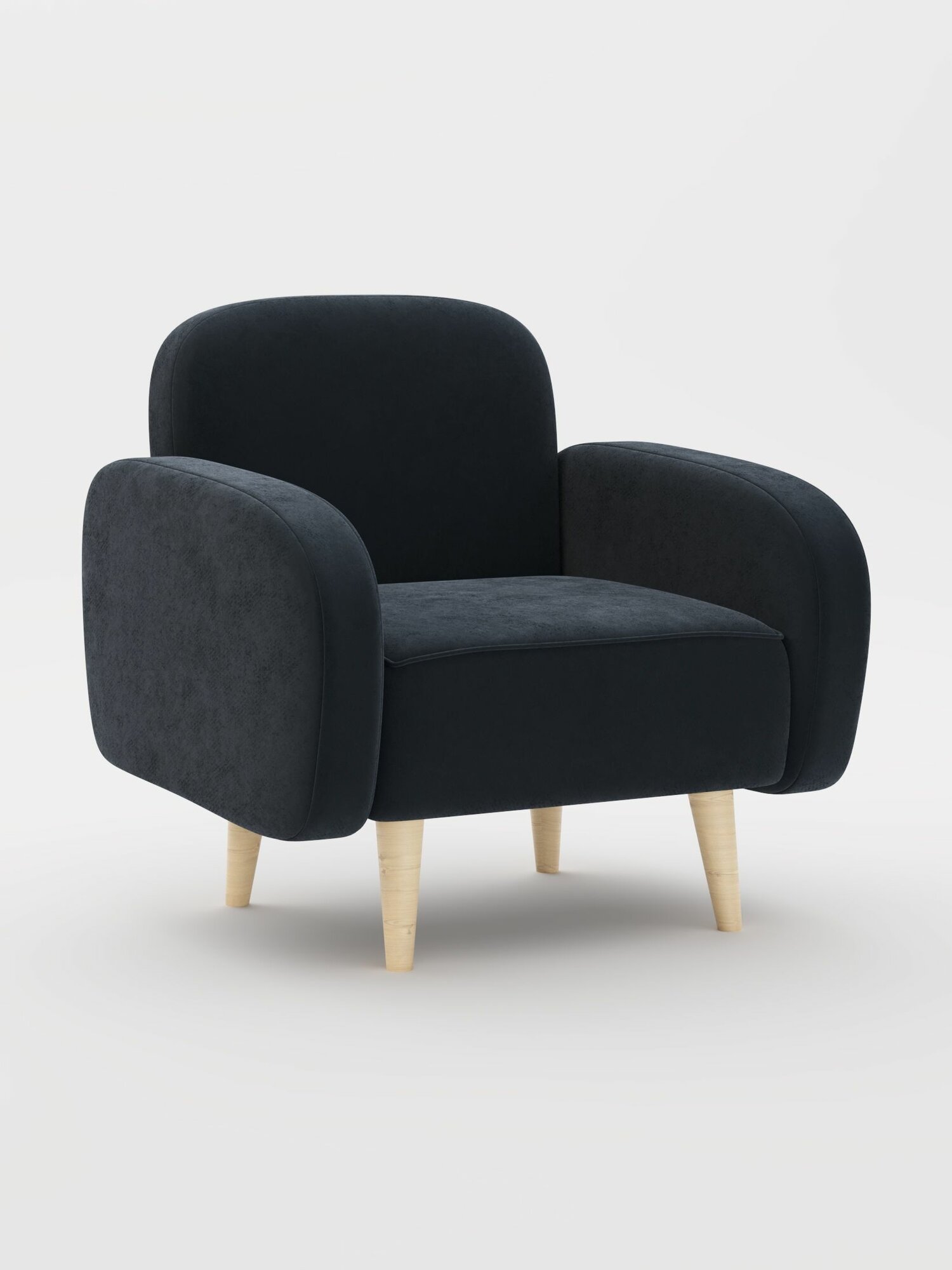 Кресло мягкое для дома, отдыха в гостиной, лорен от W&B, премиум велюр темно-серый