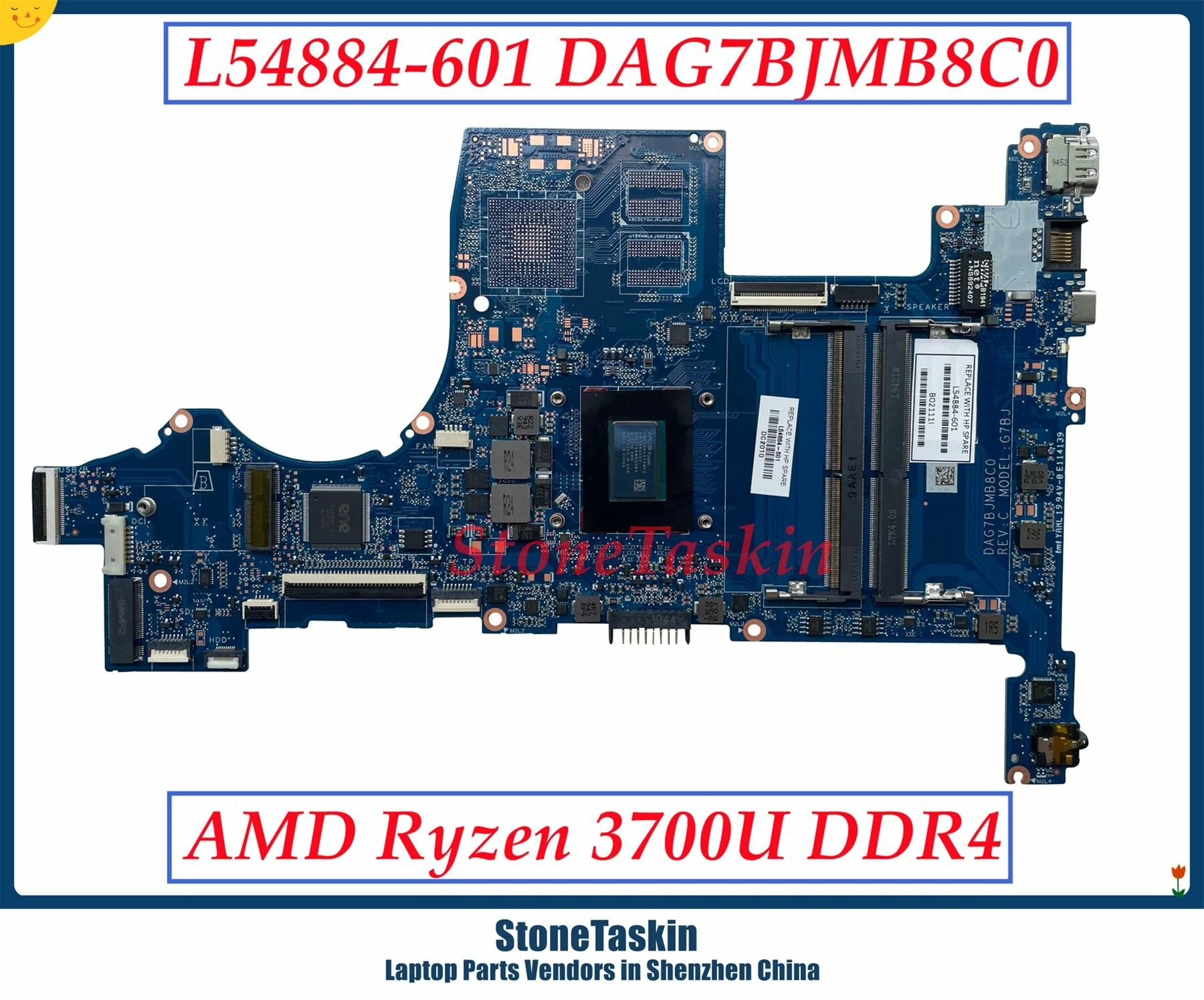 Для HP Pavilion 15-CW Материнская плата ноутбука AMD Ryzen R7-3700U CPU L54884-601 L22761-601 DDR4 DAG7BJMB8C0 UMA
