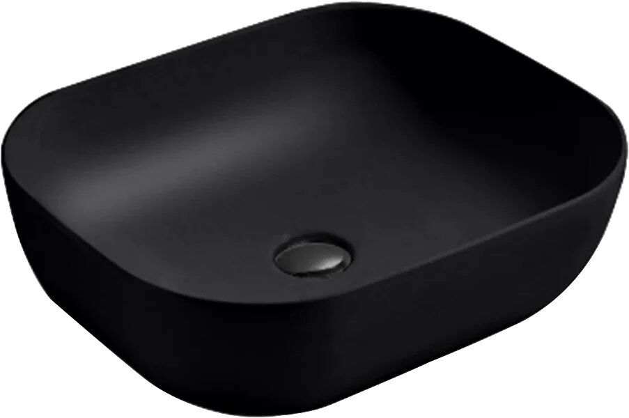 Накладная раковина Vincea VBS-101MB 50 накладная, без отверстия под смеситель, фарфоровая, прямоугольная, раковина для ванной, черная