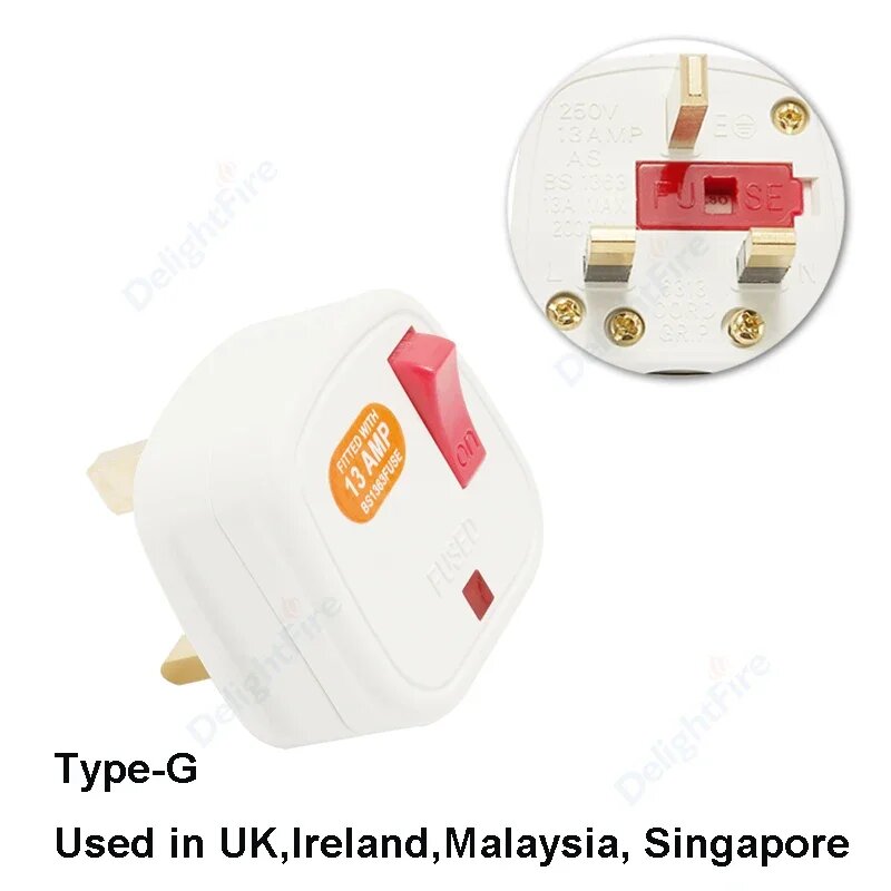 Электрическая розетка DelightFire евростандарт с переключателем UK Plug