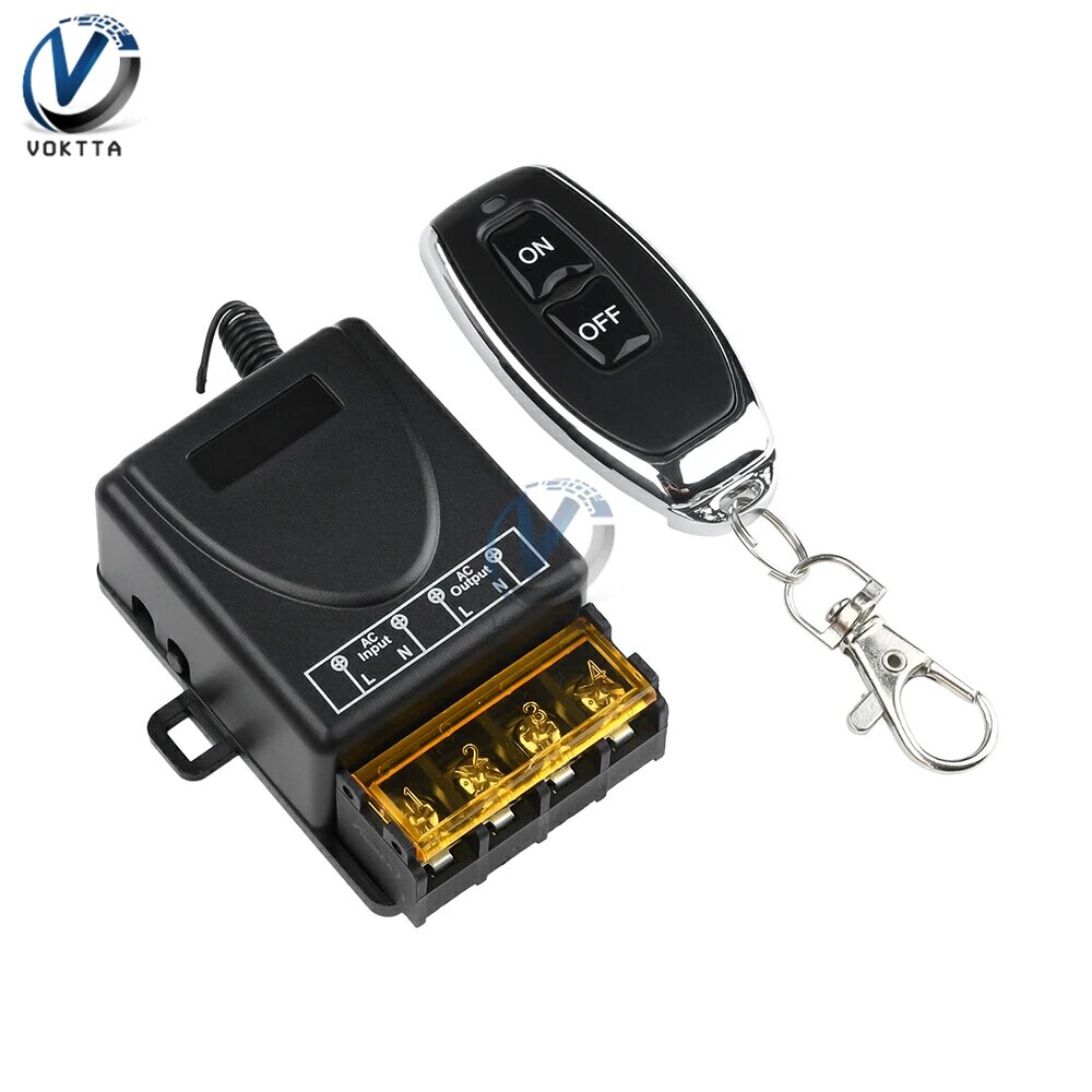 Беспроводной пульт дистанционного управления переменного тока 85-250 В, 40 А, RF 433 МГц, передатчик, приемник, реле включения/выключения, контроллер для водяного насоса, светодиодные фонари