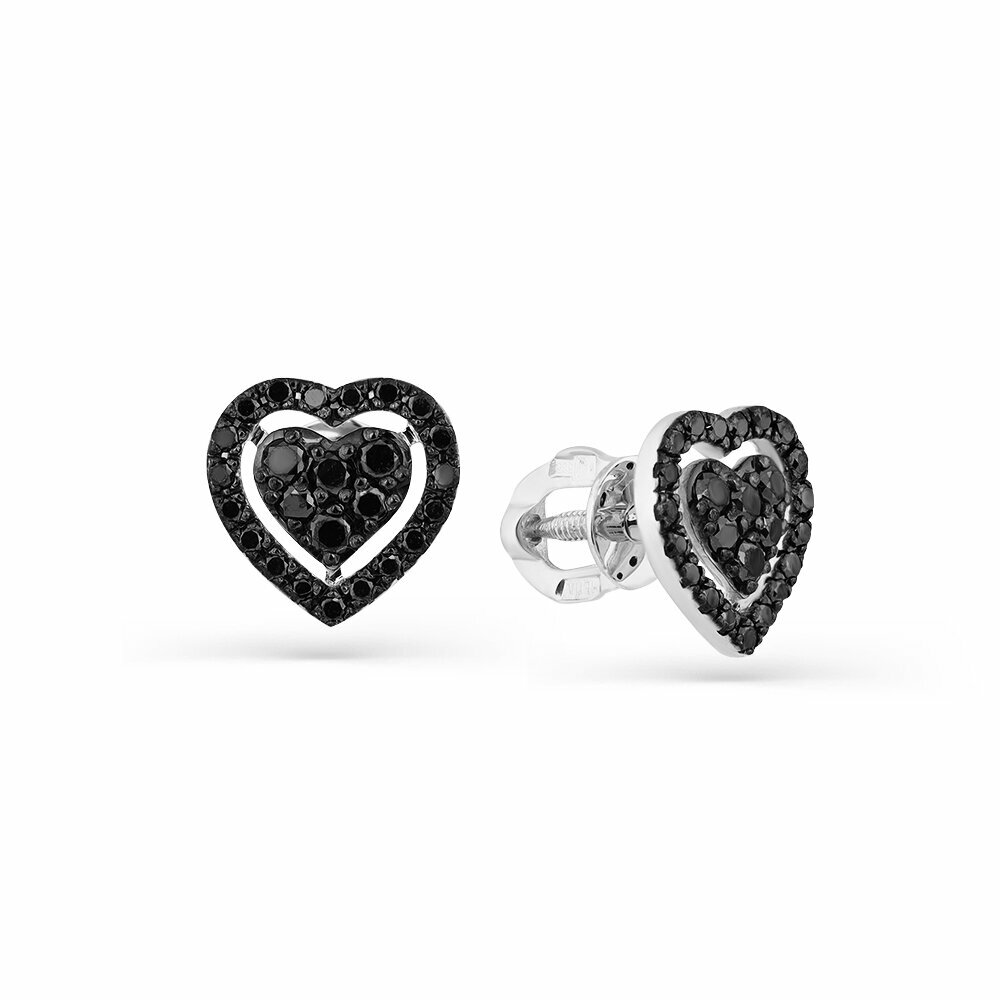 Серьги, белое золото, 585 проба, бриллиант