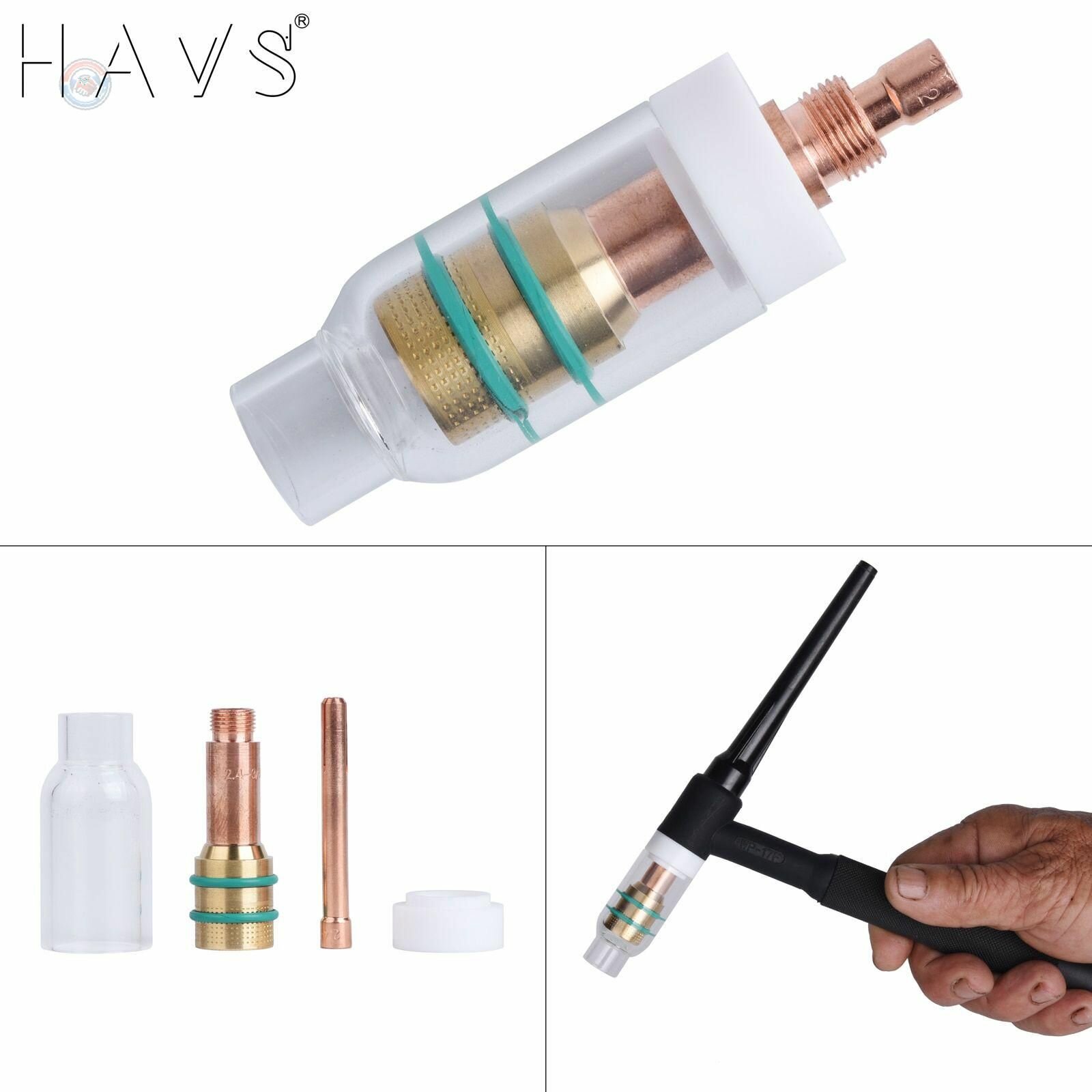 Комплект из 6 стеклянных чашек газовой линзы TIG для сварки, подходит для факелов WP-26, WP-17, WP-18, прозрачная Pyrex чашка для аргонодуговой сварки