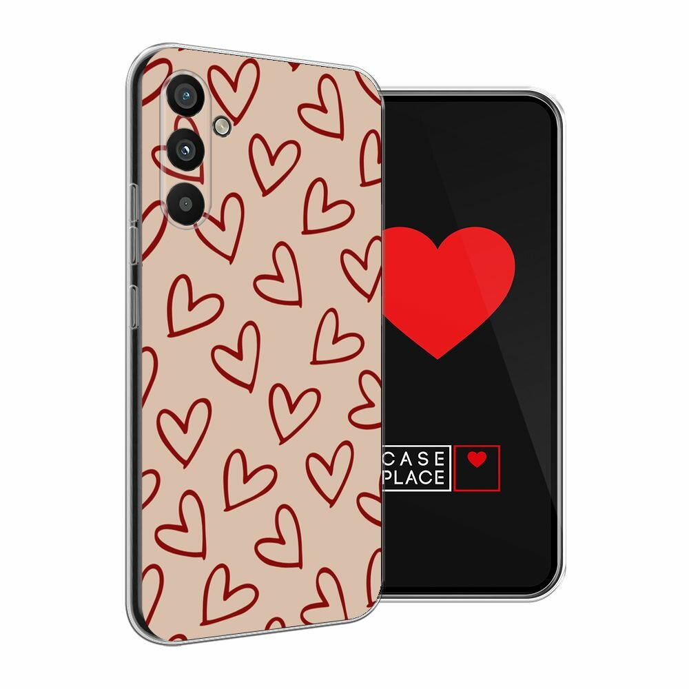 Чехол на Samsung Galaxy A34 / Самсунг A34 с принтом "Little hearts doodles 1 - 14 февраля" — фото 1