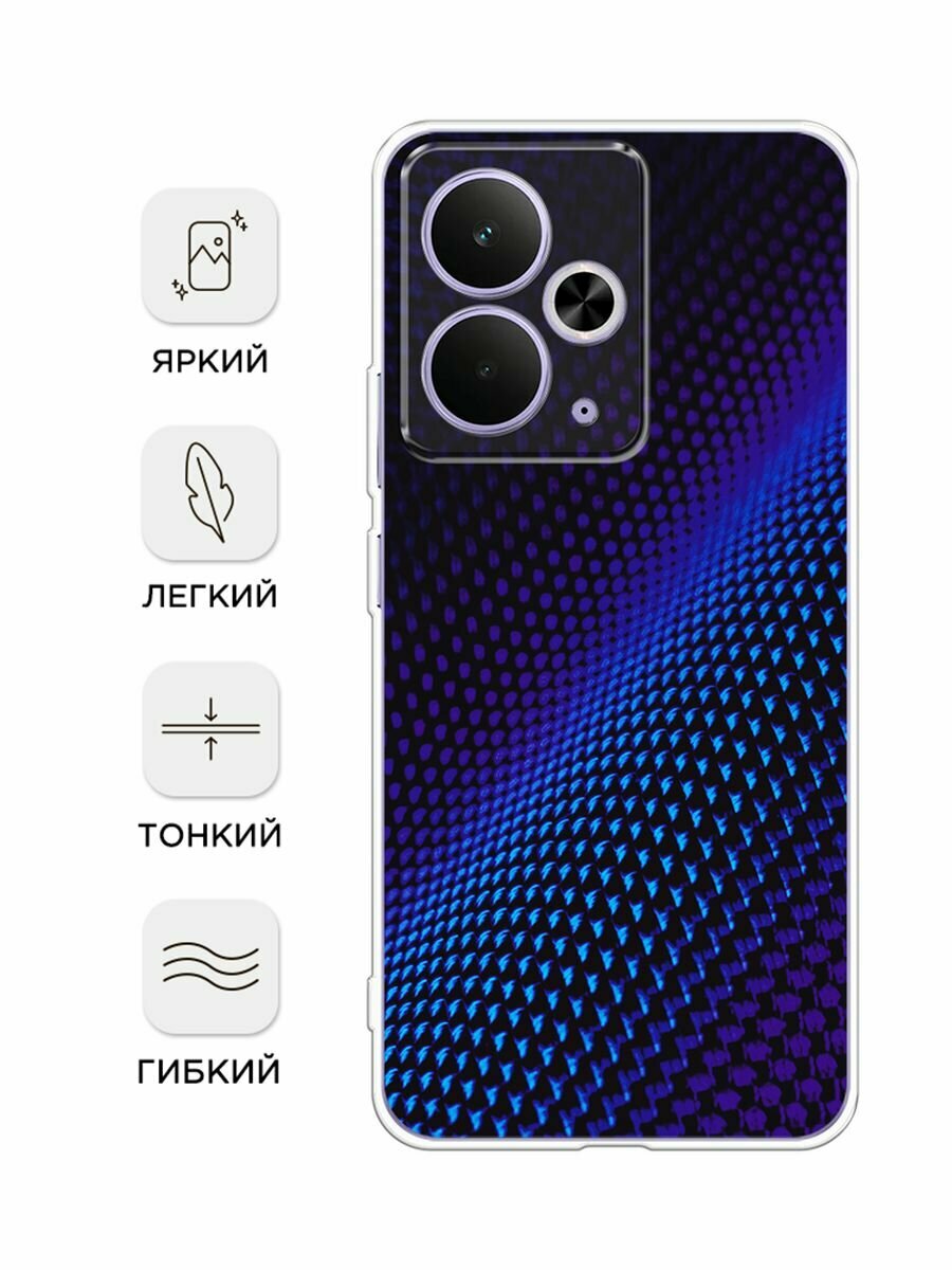 Силиконовый чехол на Realme 14T / Реалми 14Т с принтом "Синий карбон" — фото 1