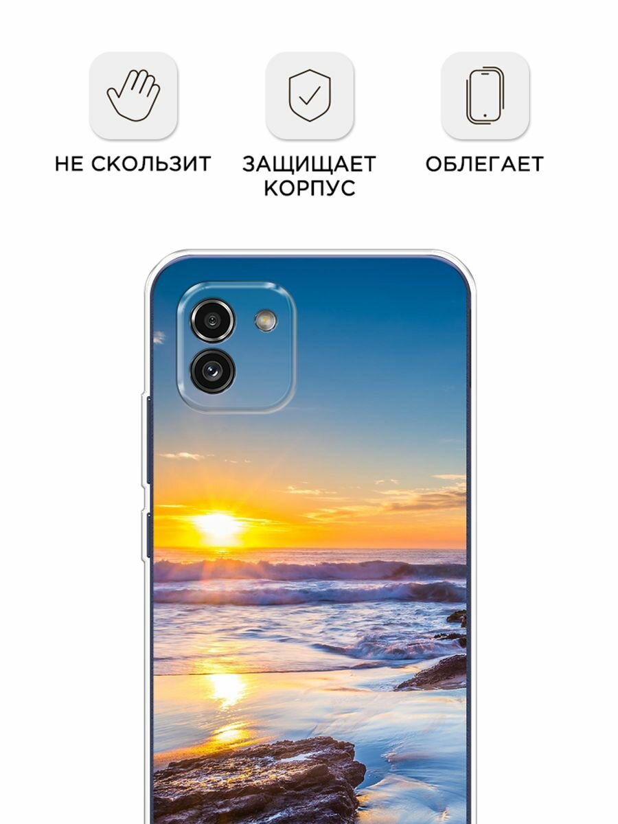 Чехол на Samsung Galaxy A03 / Самсунг Галакси А03 с принтом "Восход 6" — фото 1