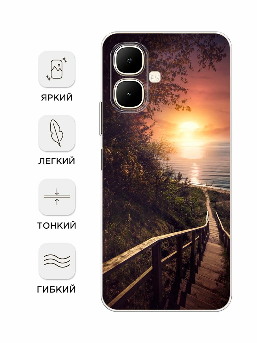 Чехол на Infinix Smart 10 / Инфиникс Смарт 10 с принтом "Мост у воды" — фото 1