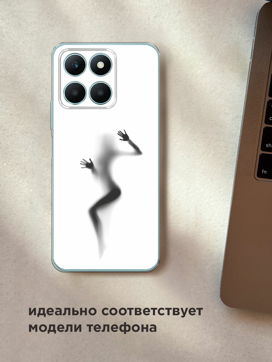 Силиконовый чехол на Honor X6A / Хонор X6A с принтом "Девушка в душе" — фото 1