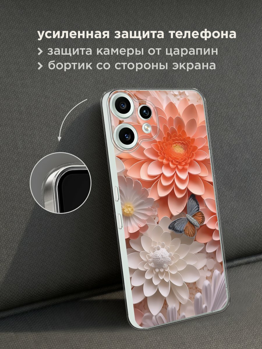 Чехол на CMF Phone 2 Pro / CMF Фон 2 Про с принтом "Бумажные цветы" — фото 1