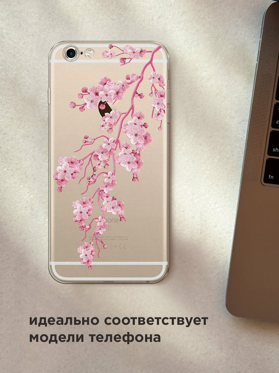 Чехол на Apple iPhone 6 Plus/6S Plus / Айфон 6 Плюс/Айфон 6С Плюс с принтом "Ветка сакуры 2" — фото 1