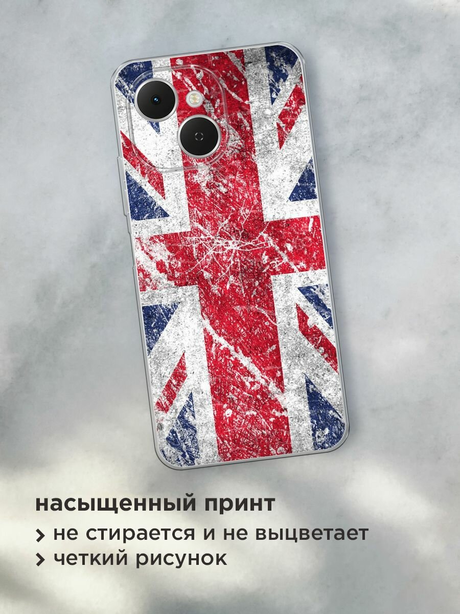 Чехол на Tecno Spark 40C / Текно Спарк 40C с принтом "Флаг британский" — фото 1