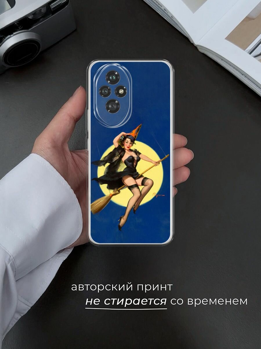 Силиконовый чехол на Honor 200 / Хонор 200 с принтом "Pin-Up Witch" — фото 1